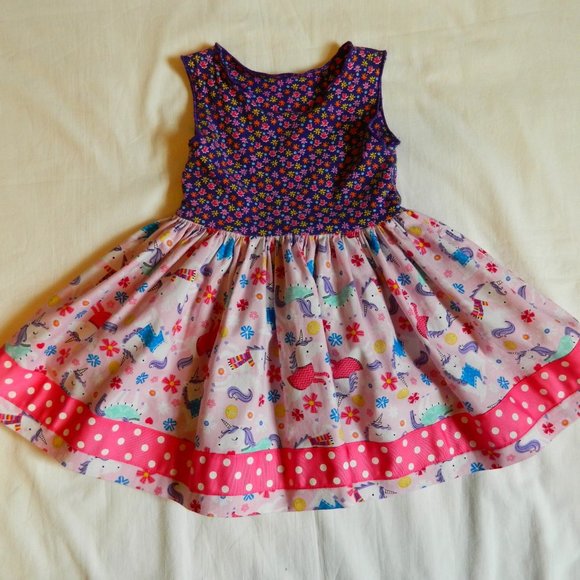 Laura Kae Designs | Dresses | Girls Size 2 Unicorn Dress Laura Kae ...